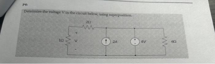 Solved Determine the voltage V in the circuit below, using | Chegg.com