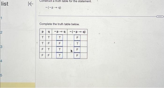 Solved Construct a truth table for the statement. [ sim(sim | Chegg.com