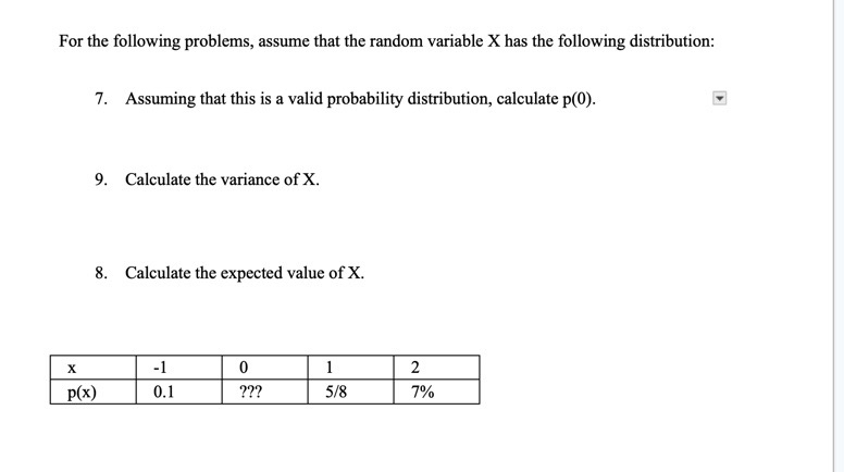 Solved For the following problems, assume that the random | Chegg.com