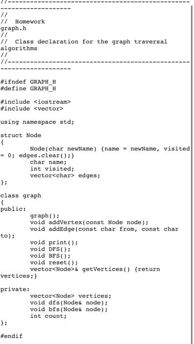 Solved Graph traversal is a very important algorithm to go | Chegg.com