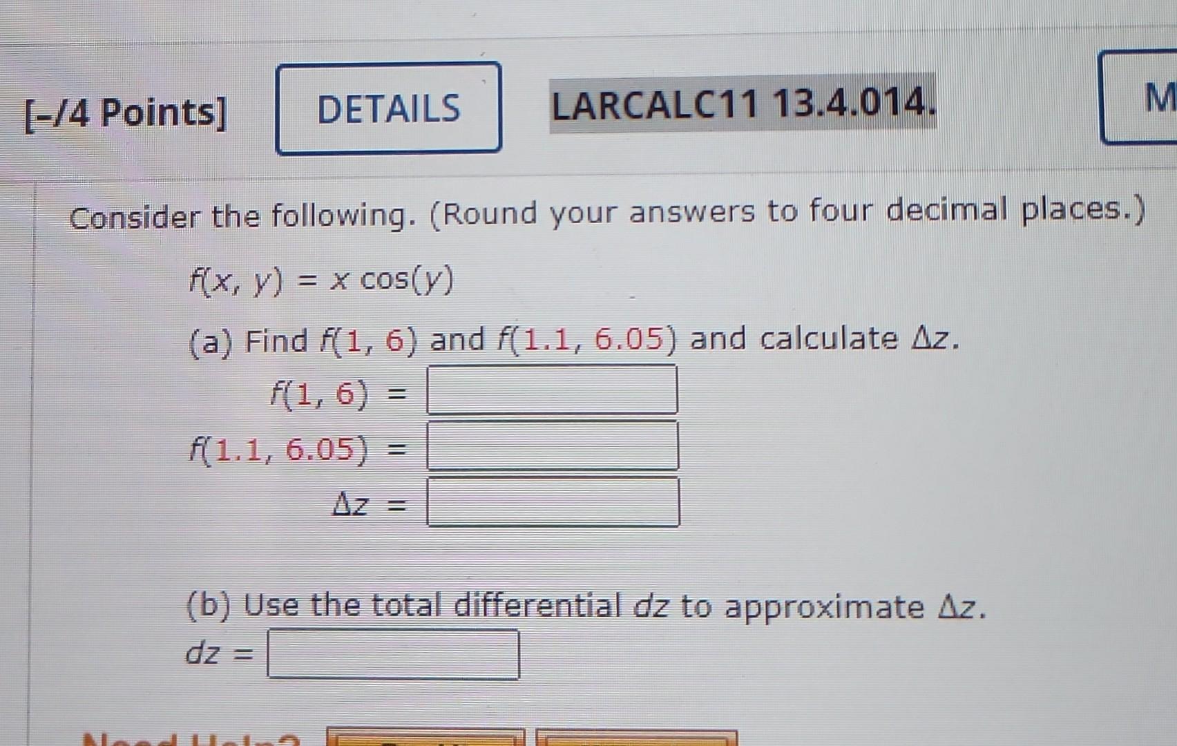 Solved Consider the following. (Round your answers to four | Chegg.com