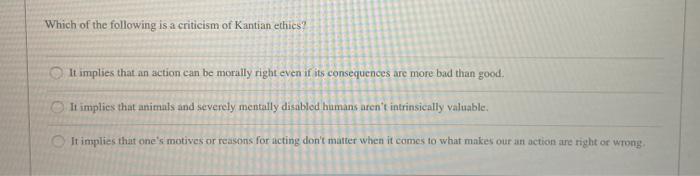 Solved According to Kant's universalizability test, if a | Chegg.com