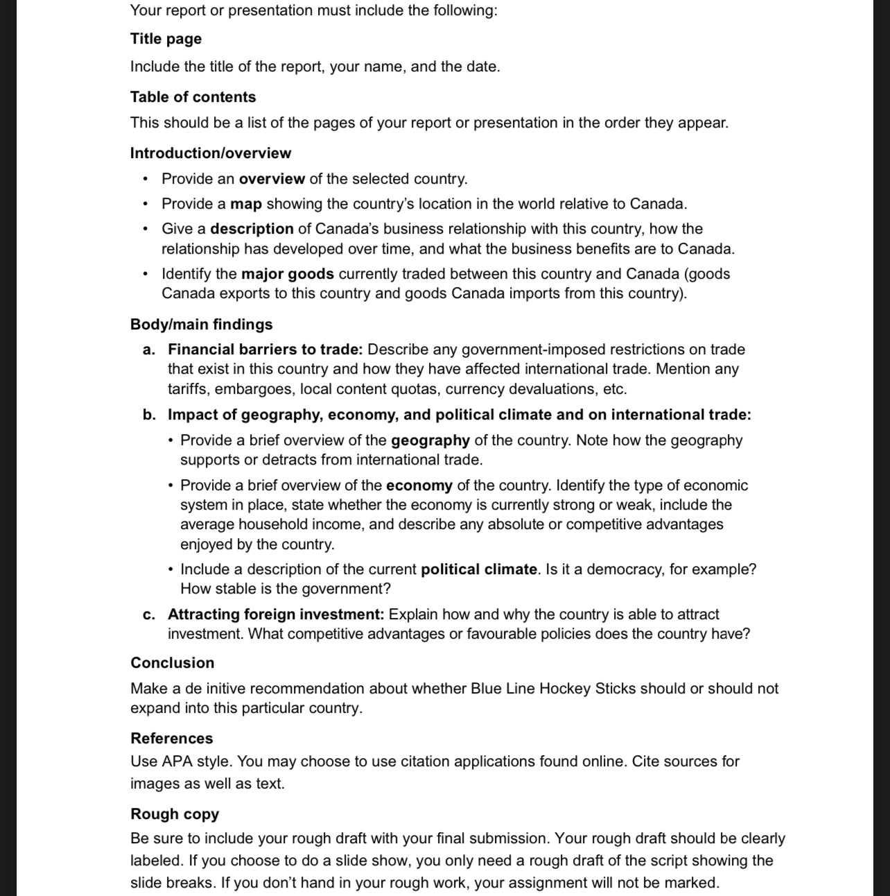 Solved Your report or presentation must include the | Chegg.com