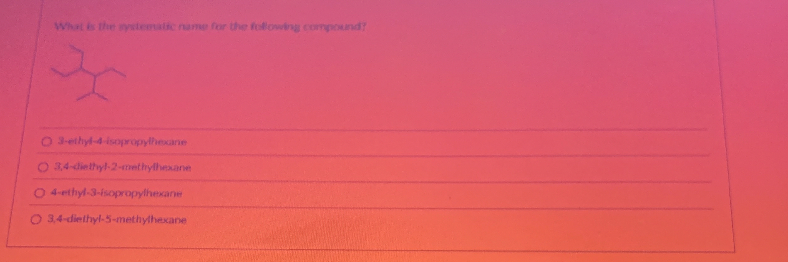 Solved Whal is the aysternatic rame for the foltownug | Chegg.com