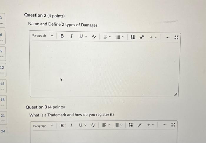 Solved Name and Define 2 types of Damages Question 3 (4 | Chegg.com