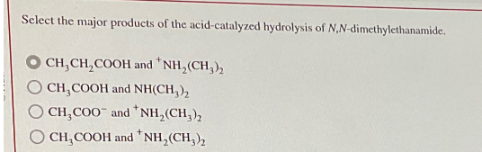 Solved Select the major products of the acid-catalyzed | Chegg.com