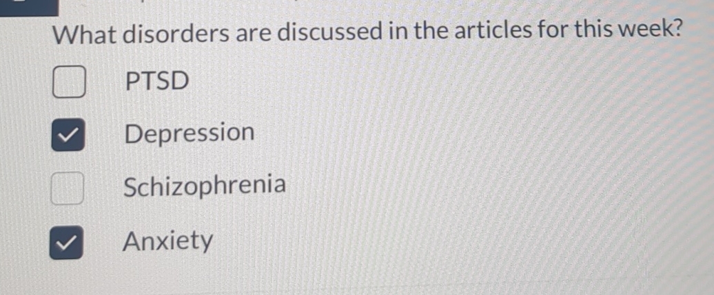 Solved What disorders are discussed in the articles Humor | Chegg.com