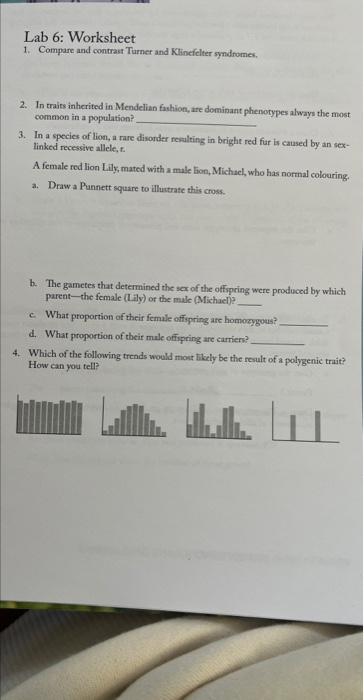 Solved Lab 6: Worksheet 1. Compare and contrast Turner and | Chegg.com