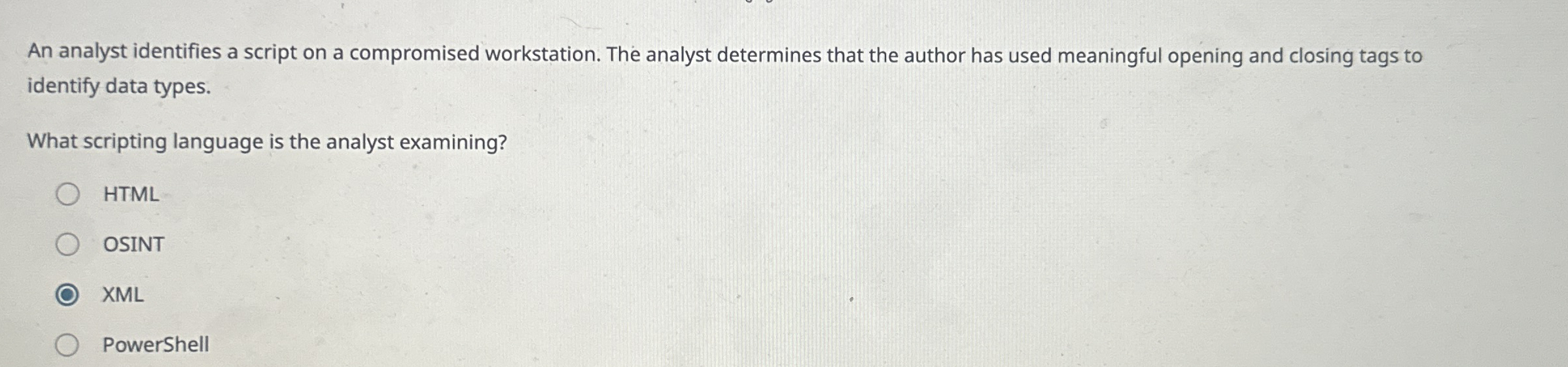 Solved An analyst identifies a script on a compromised | Chegg.com
