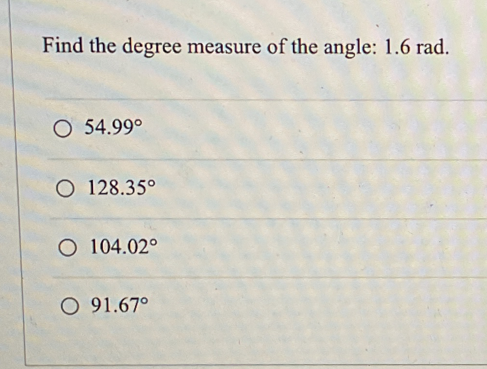 Solved Find the degree measure of the angle: | Chegg.com