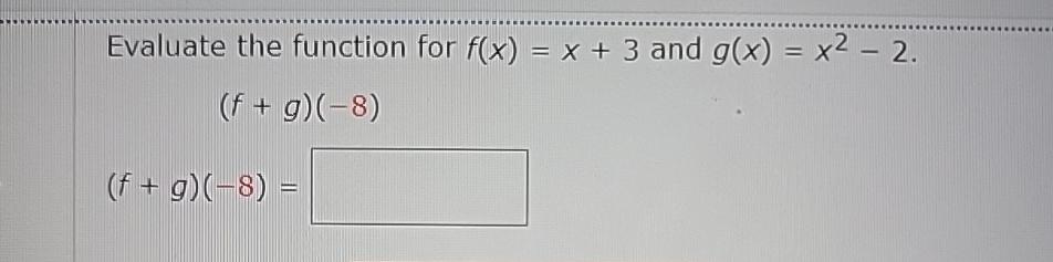 Solved Evaluate the function for f(x)=x+3 ﻿and | Chegg.com