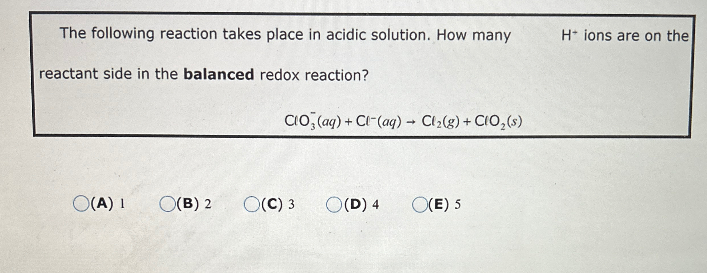 Solved The following reaction takes place in acidic | Chegg.com