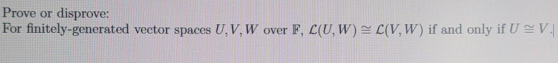 Solved Prove or disprove: For finitely-generated vector | Chegg.com