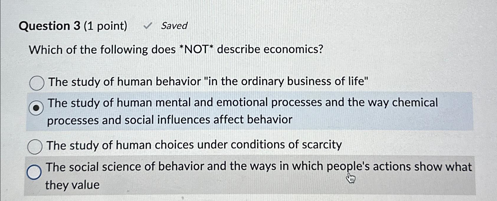 Solved Question 3 (1 ﻿point) ﻿SavedWhich of the following | Chegg.com