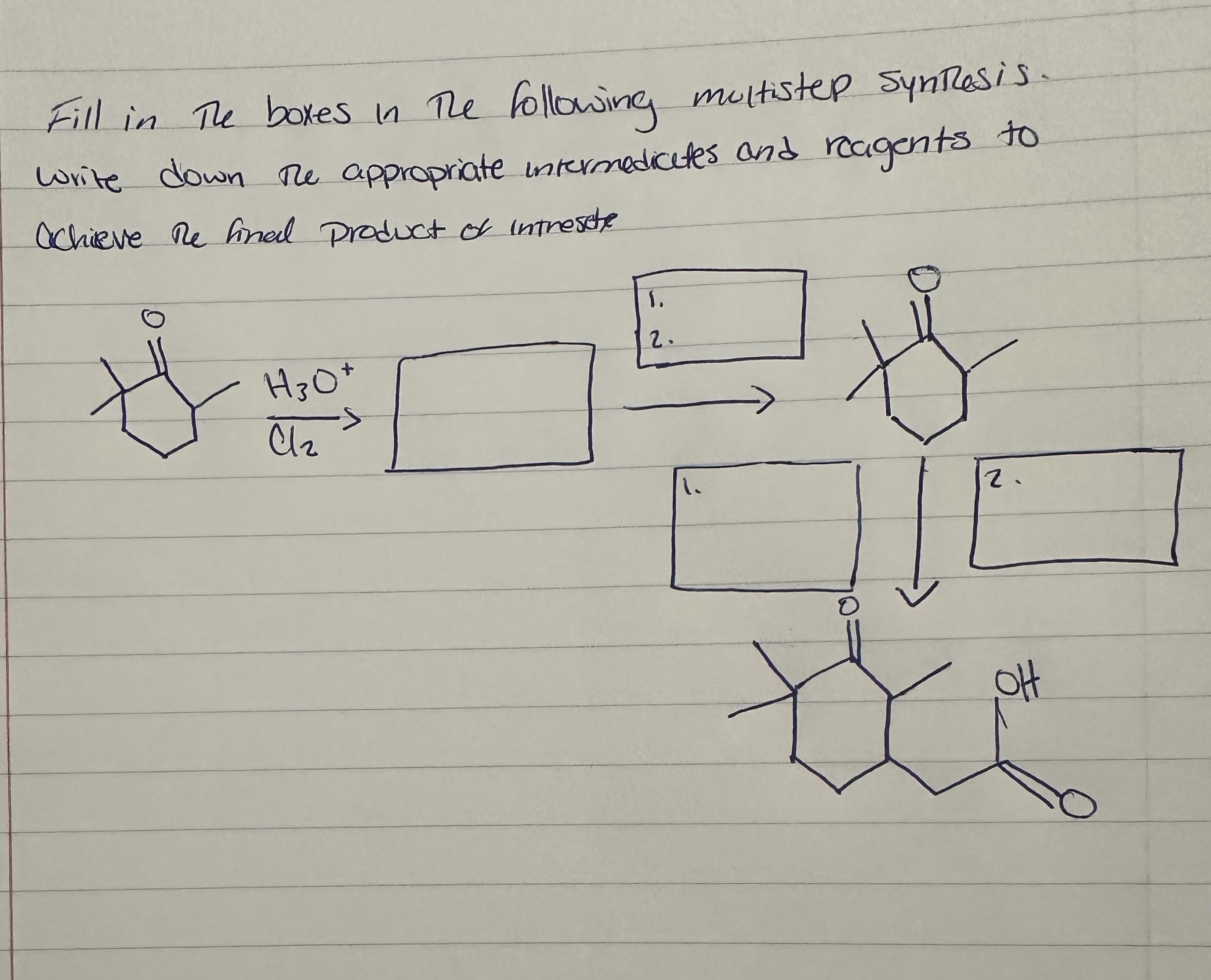 Solved Fill in the boxes in the following multistep | Chegg.com