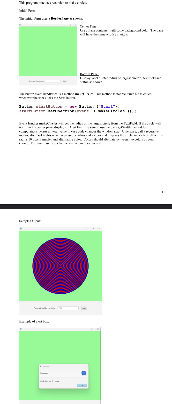 Solved import java.scene.shape.Circle; // ﻿import the Circle | Chegg.com