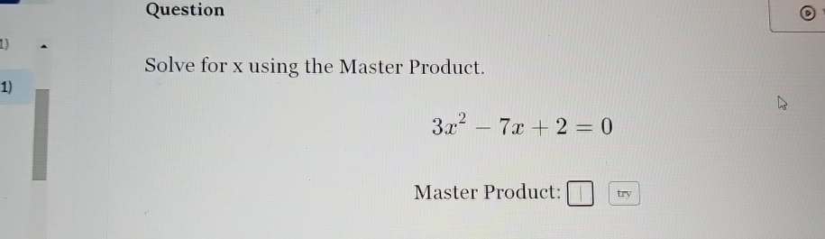QuestionSolve for x ﻿using the Master | Chegg.com