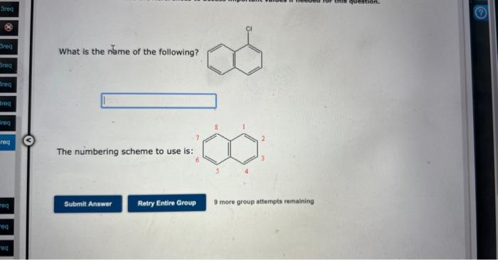 Solved What is the name of the following? The numbering | Chegg.com