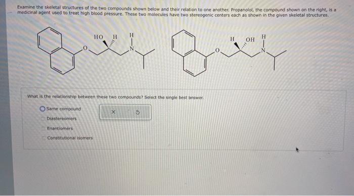 Solved Examine the skeletal structures of the two compounds | Chegg.com