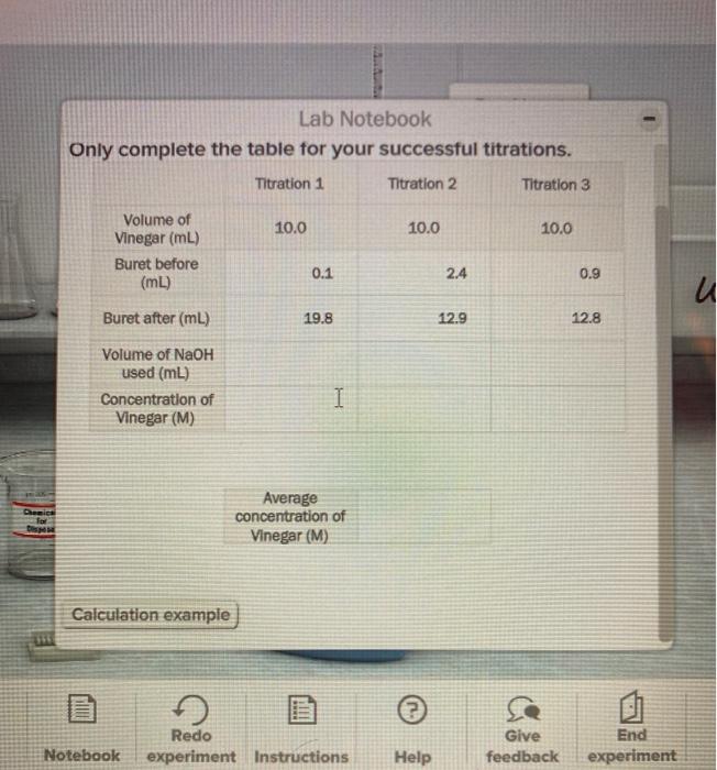Solved Lab Notebook Only complete the table for your | Chegg.com