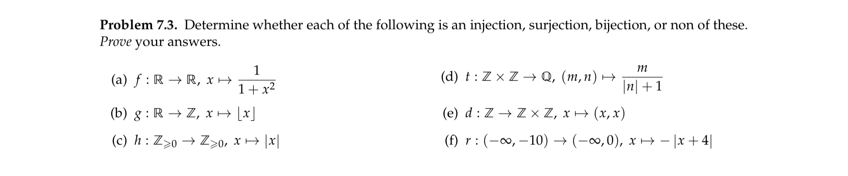 Solved Problem 7 3 ﻿determine Whether Each Of The Following