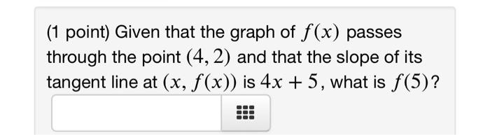 Solved Given that the graph if f(x) passes through the point | Chegg.com