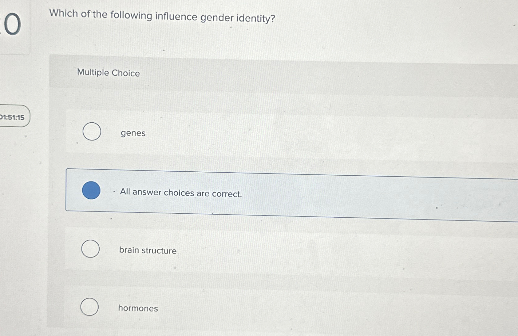 Solved Which of the following influence gender | Chegg.com