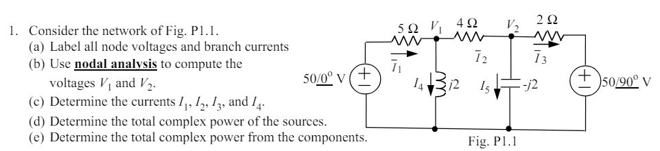 Solved Consider the network of Fig. P1.1.(a) ﻿Label all node | Chegg.com