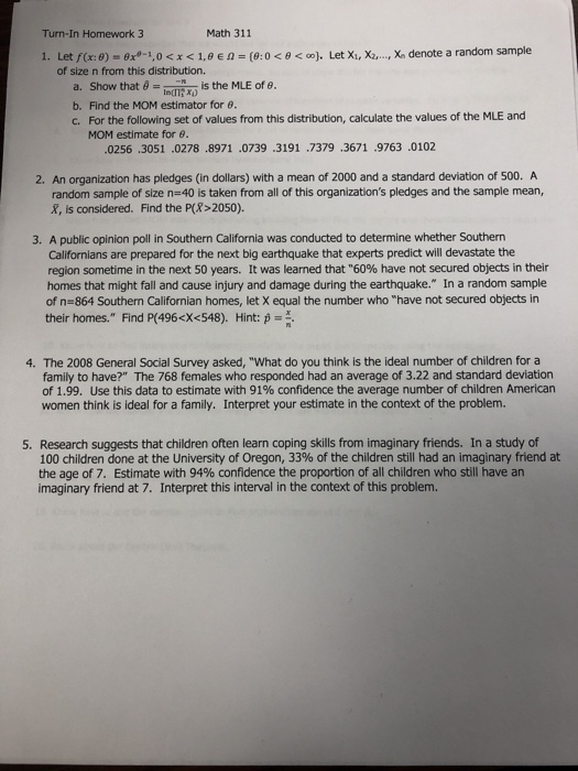 Solved Turn-In Homework 3 Math 311 1. Let f(x: 0) | Chegg.com