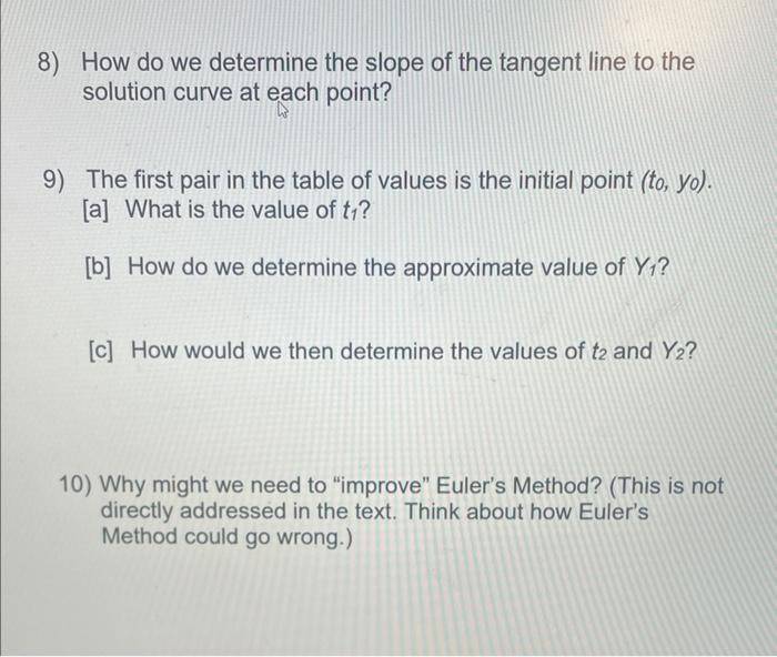 Solved 8) How do we determine the slope of the tangent line | Chegg.com