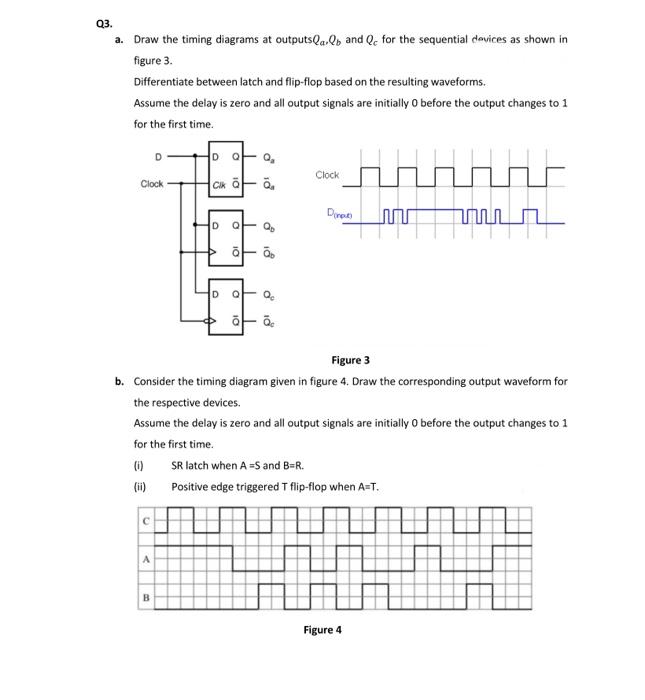 Q3. a. Draw the timing diagrams at outputs als and Qc | Chegg.com