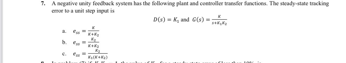 Solved A negative unity feedback system has the following | Chegg.com