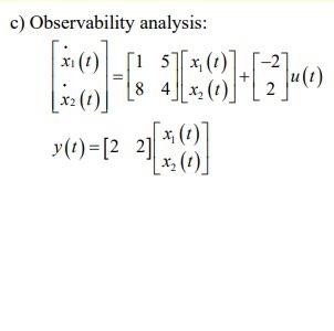 Solved c) Observability analysis: | Chegg.com