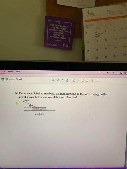 Solved Tools Window Help SPH4U Dynamics WS.pdf Page 5 of 5 | Chegg.com
