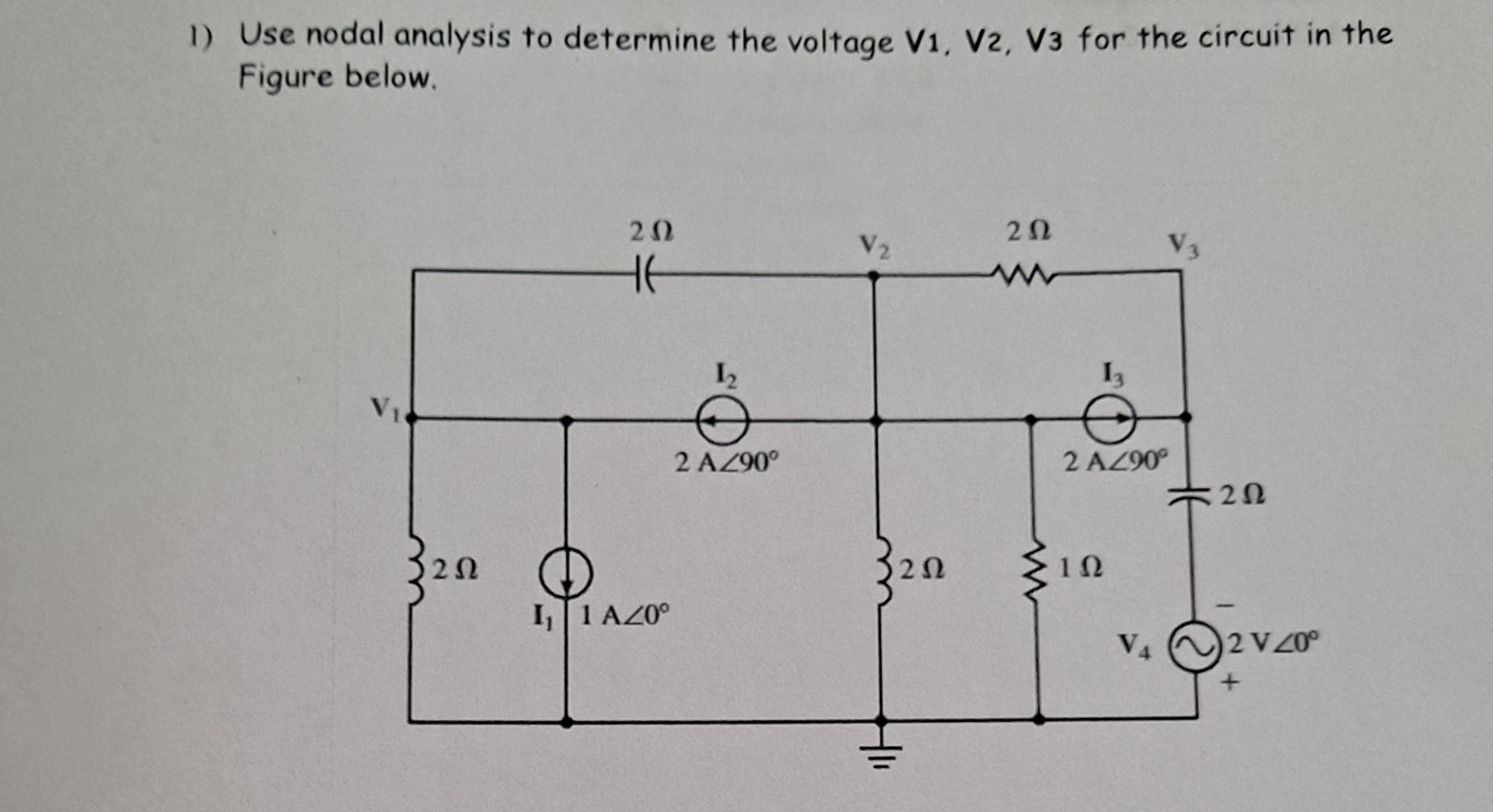 Solve forUse nodal analysis to determine the voltage | Chegg.com
