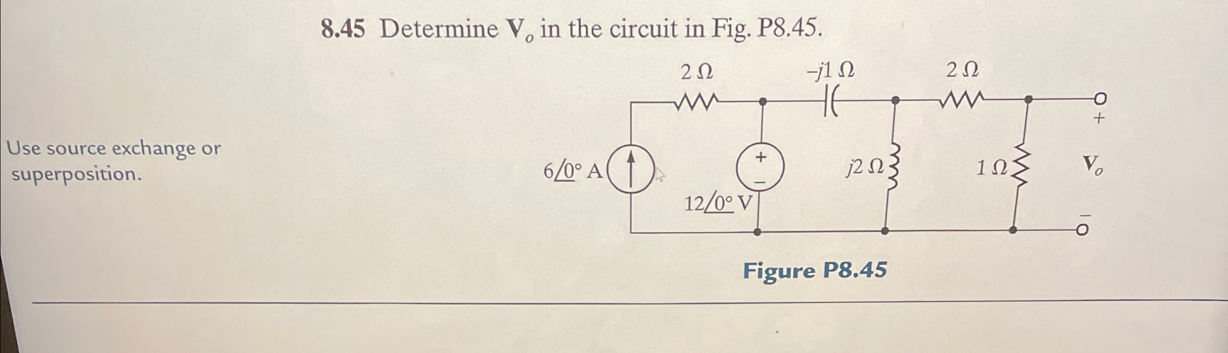 Solved 8.45 ﻿Determine Vo ﻿in the circuit in Fig. P8.45.Use | Chegg.com