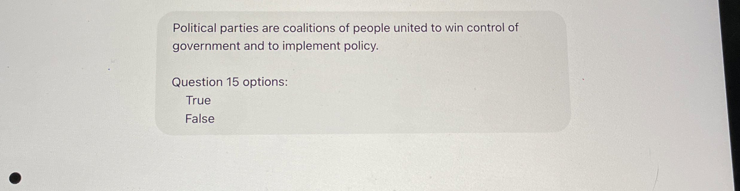 Solved Political parties are coalitions of people united to | Chegg.com