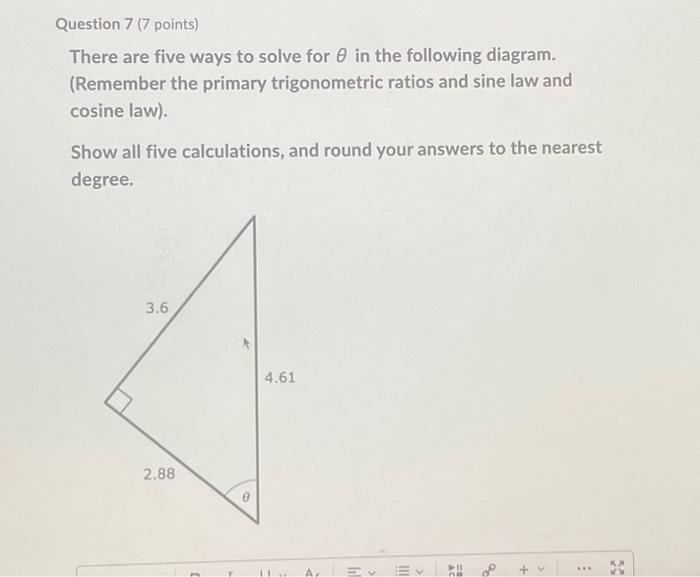 Solved Question 7 (7 points) There are five ways to solve | Chegg.com