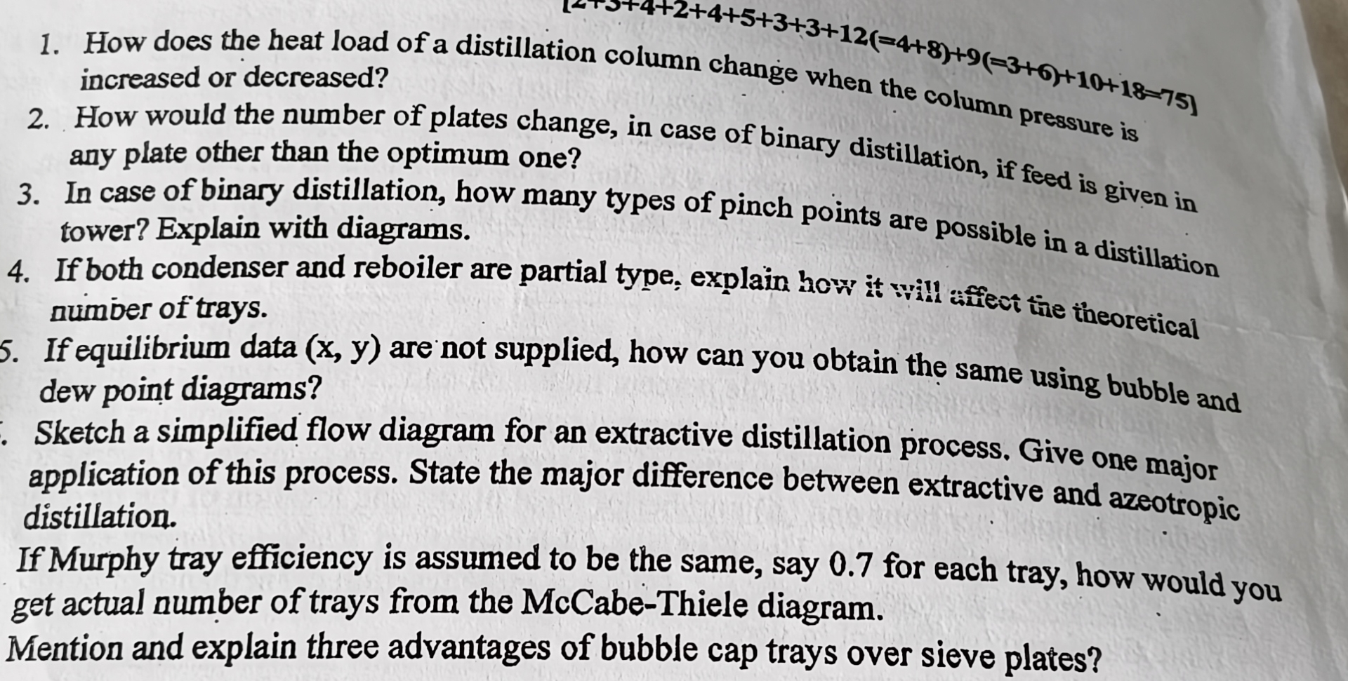 Solved by an EXPERT How does the heat load of a distillation column | Chegg.com