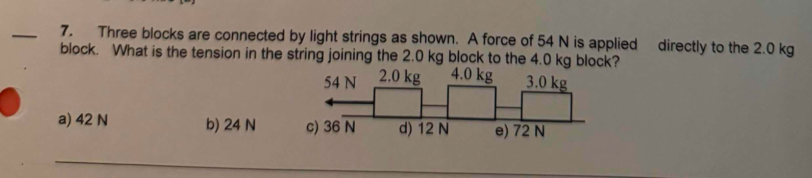 Solved Three blocks are connected by light strings as shown. | Chegg.com