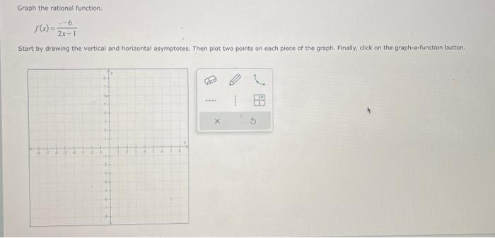 Solved Graph the rational function: f(x)=2x−1−6 start by | Chegg.com