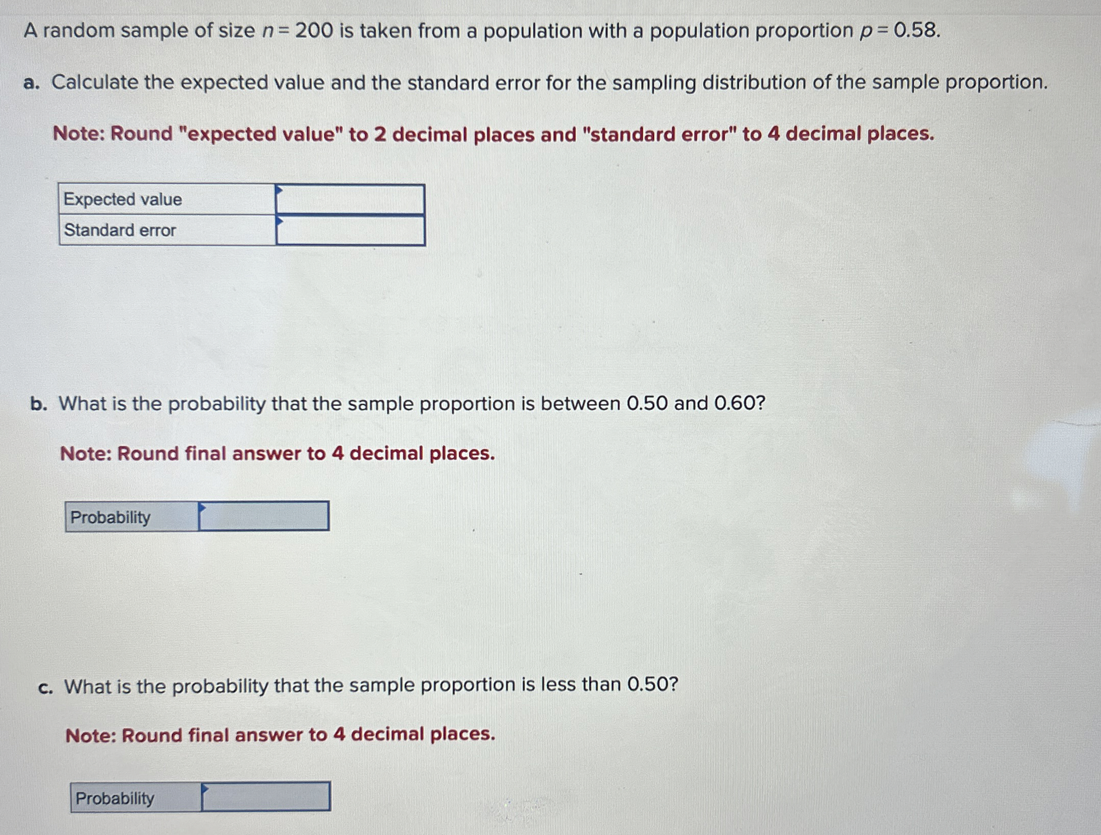 Solved A random sample of size n=200 ﻿is taken from a | Chegg.com