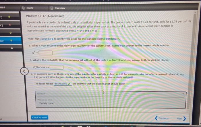 Solved ems eBook C) Calculator Problem 10-27 (Algorithmic) A | Chegg.com