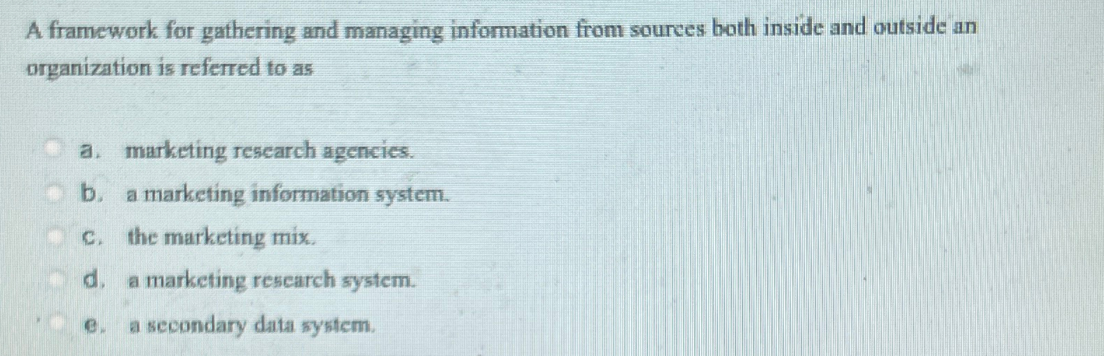 Solved A framework for gathering and managing information | Chegg.com