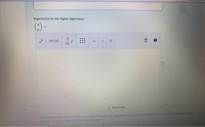 Solved Format: - Enter eigenvalues separated by a comma. - | Chegg.com