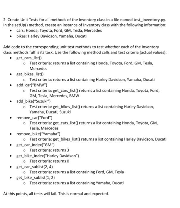 Solved 1. Create a class named Inventory, in a file named | Chegg.com