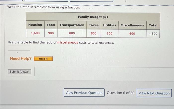 Solved Write the ratio in simplest form using a fraction. | Chegg.com