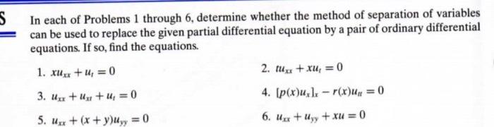 Solved S In each of Problems 1 through 6, determine whether | Chegg.com