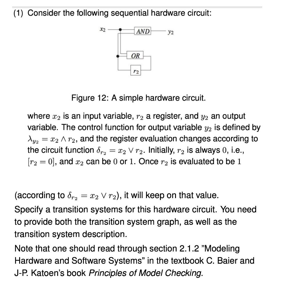 Solved (1) Consider the following sequential hardware | Chegg.com