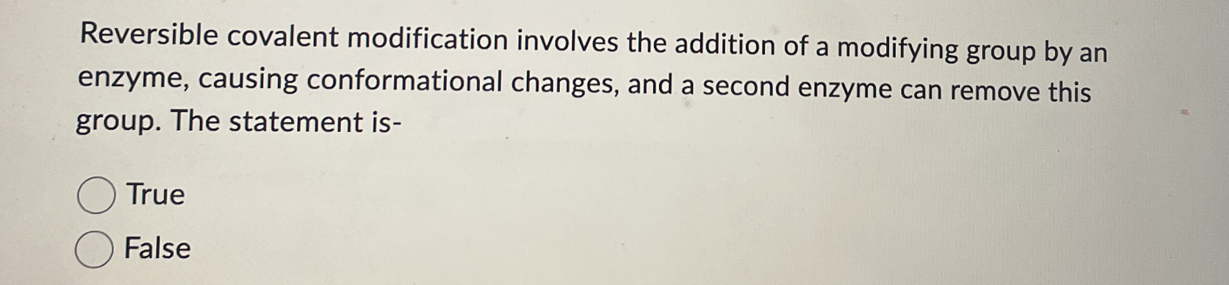 Solved Reversible covalent modification involves the | Chegg.com
